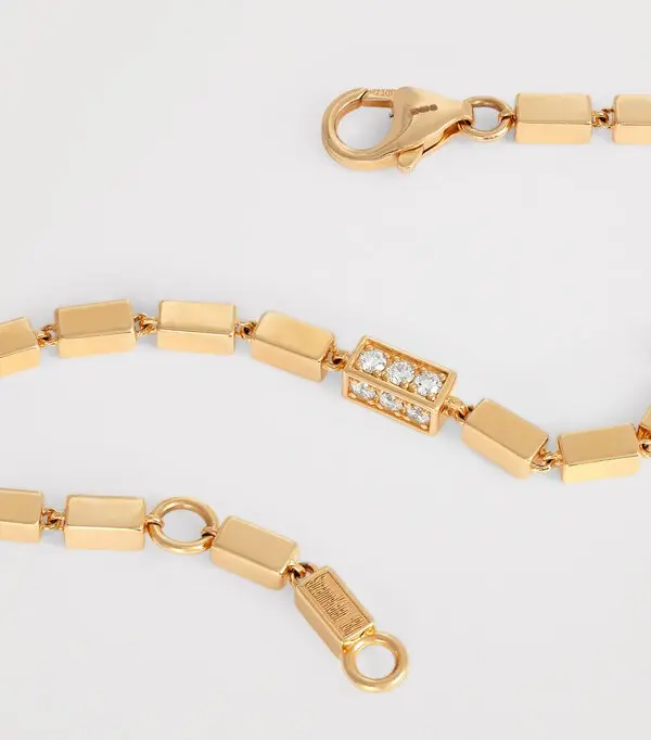 SUZANNE KALAN Yellow And Diamond Block Chain Bracelet