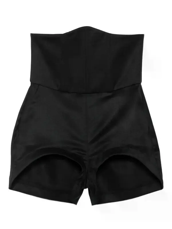 VESTIAIRE D'UN OISEAU LIBRE Corset-detail Shorts - Black