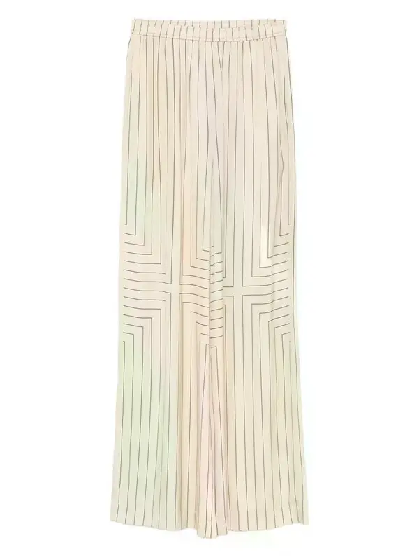 JOSEPH Pinstriped Geometric Print Trousers