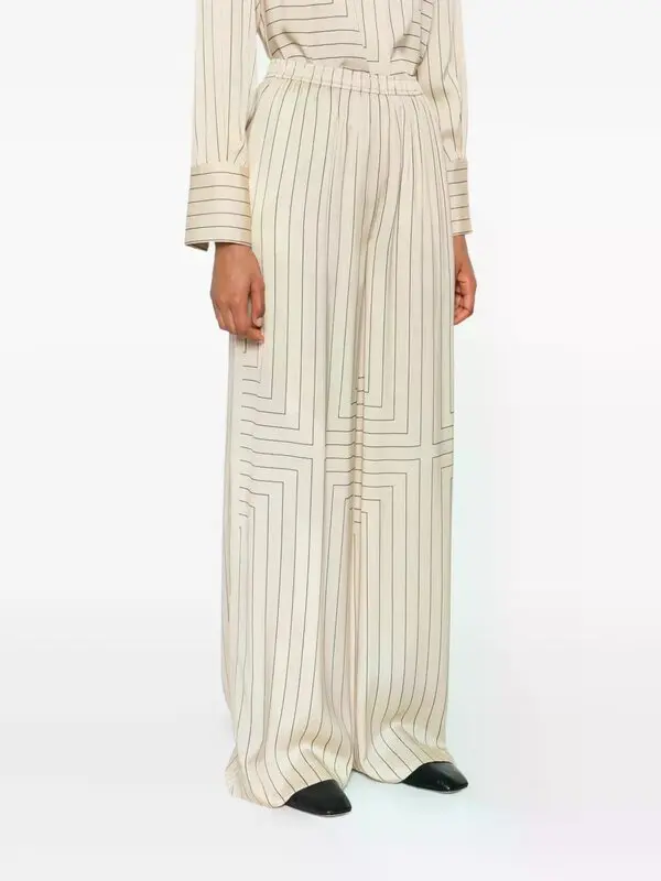 JOSEPH Pinstriped Geometric Print Trousers