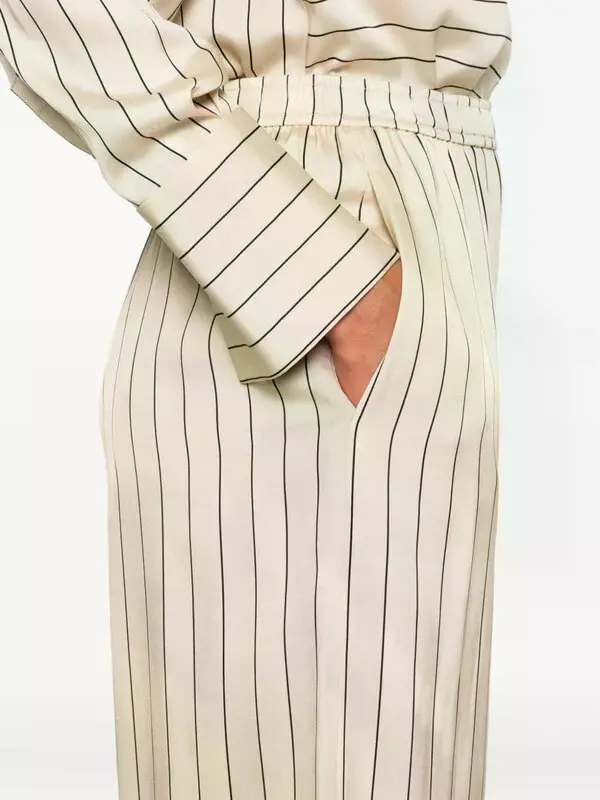 JOSEPH Pinstriped Geometric Print Trousers
