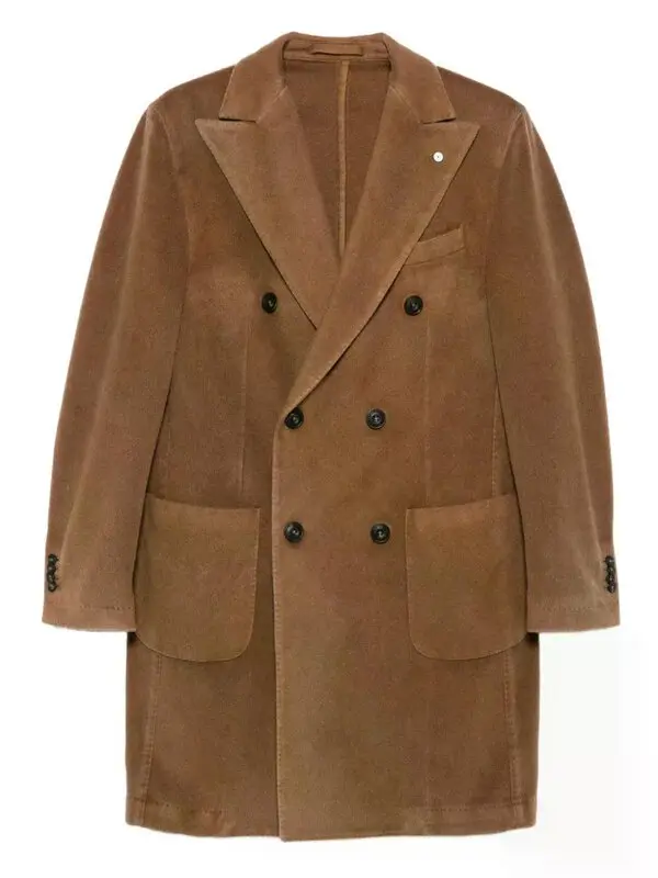L.B.M. 1911 Double-breasted Overcoat - Brown