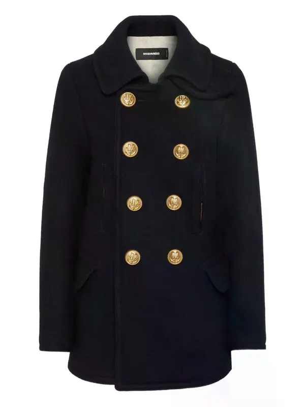 Dsquared2 Double-breasted Coat - Black
