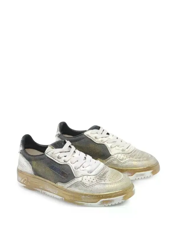 AUTRY Snakeskin Panelled Leather Sneakers