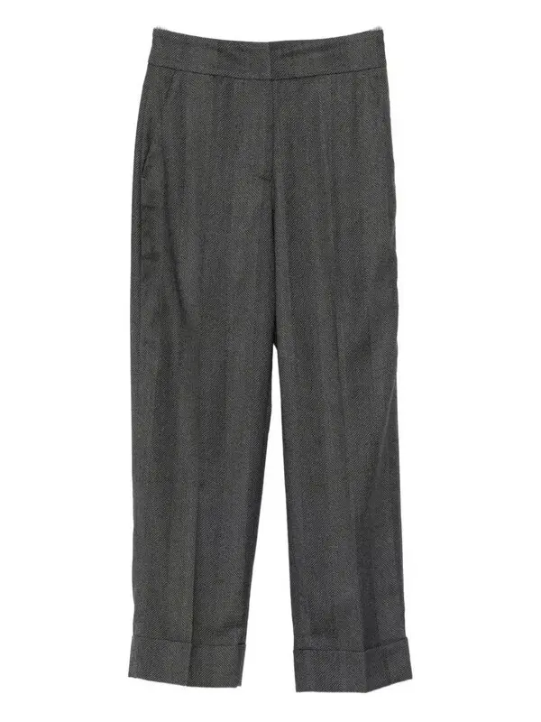Peserico Cuffed Herringbone Trousers