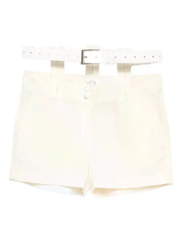 VESTIAIRE D'UN OISEAU LIBRE Belted Wool Shorts - White