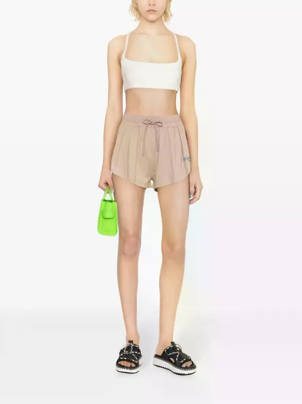 MSGM Embroidered-logo Cotton Shorts