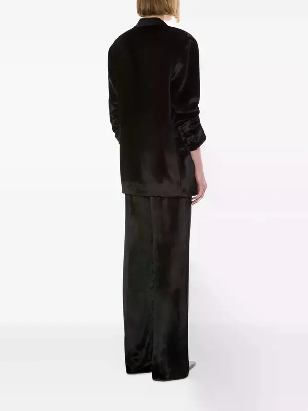 Alberta Ferretti Satin Double-breasted Blazer - Black