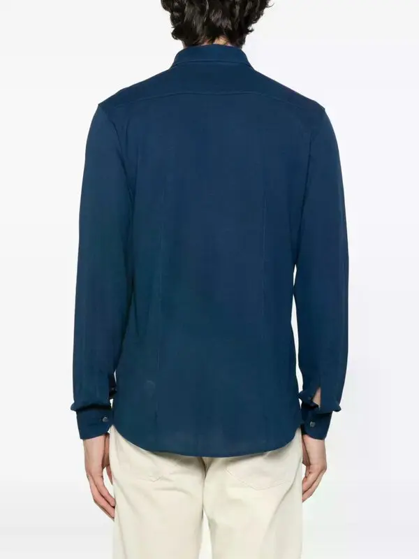GRAN SASSO Button-down Cotton Shirt - Blue