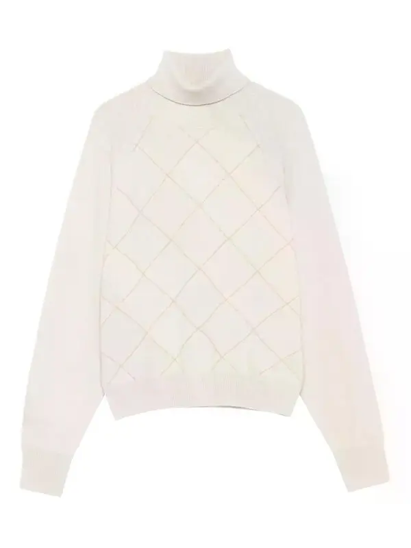 Peserico Diamond-pattern Turtleneck Sweater