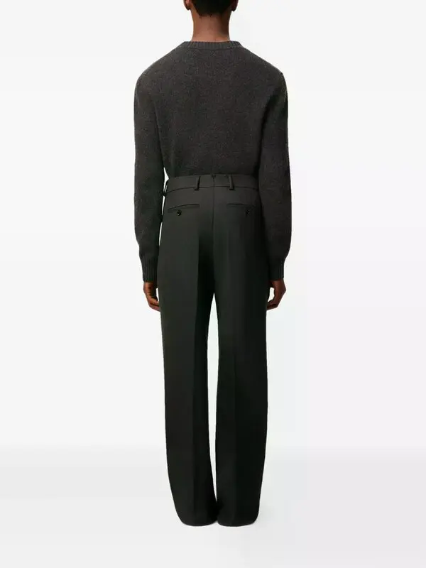 AMI Paris Wool Wide-leg Trousers - Black
