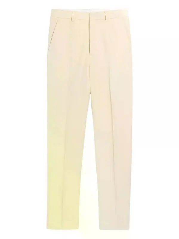 AMI Paris Wool Wide-leg Trousers - Neutrals