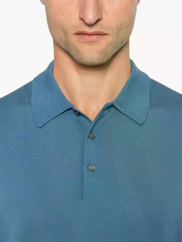 GRAN SASSO Short-sleeve Polo Shirt - Blue