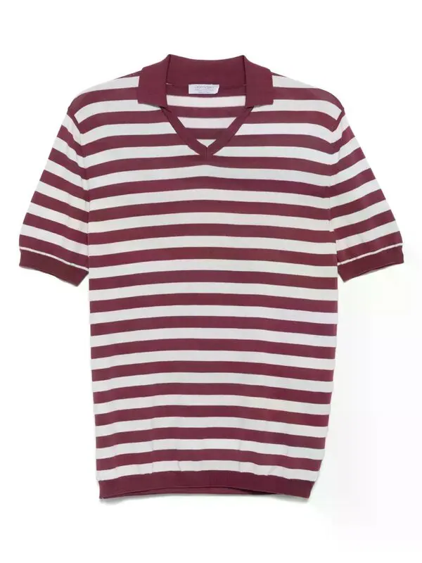 GRAN SASSO Striped Polo-neck T-shirt