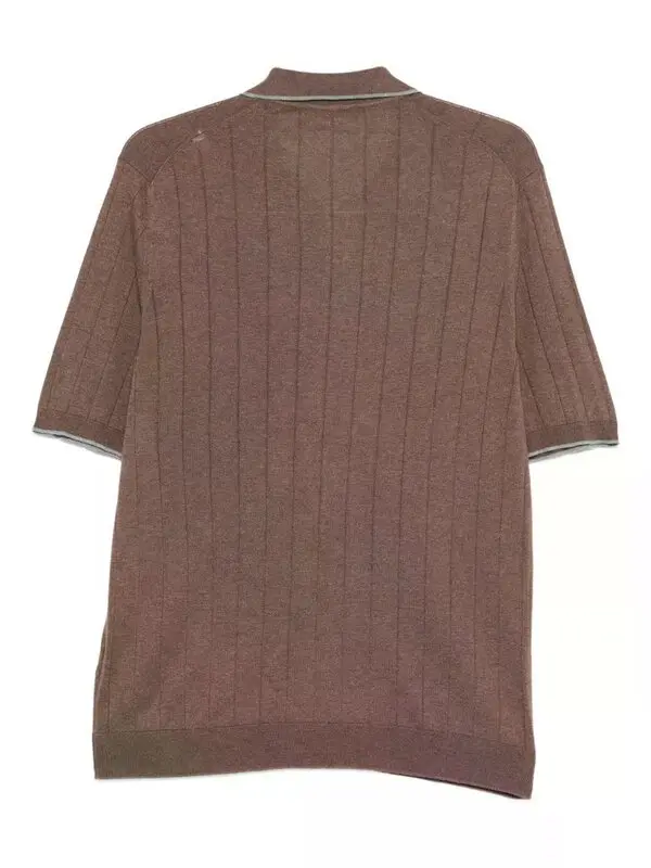 GRAN SASSO Ribbed Polo-collar T-shirt
