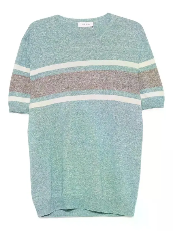 GRAN SASSO Stripe Short-sleeve Top