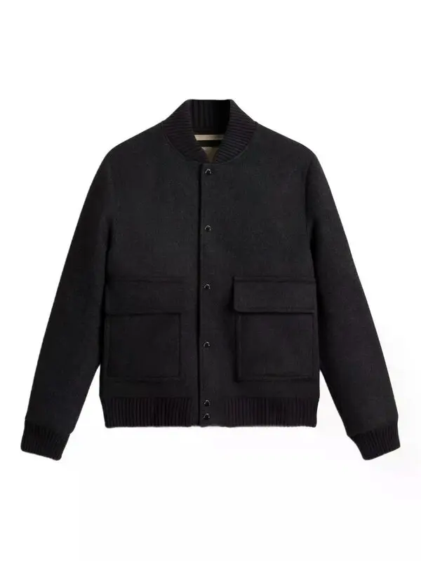 Woolrich Wool Twill Pocket Bomber - Grey