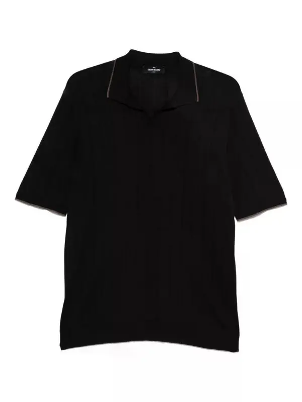 GRAN SASSO Ribbed Polo T-shirt