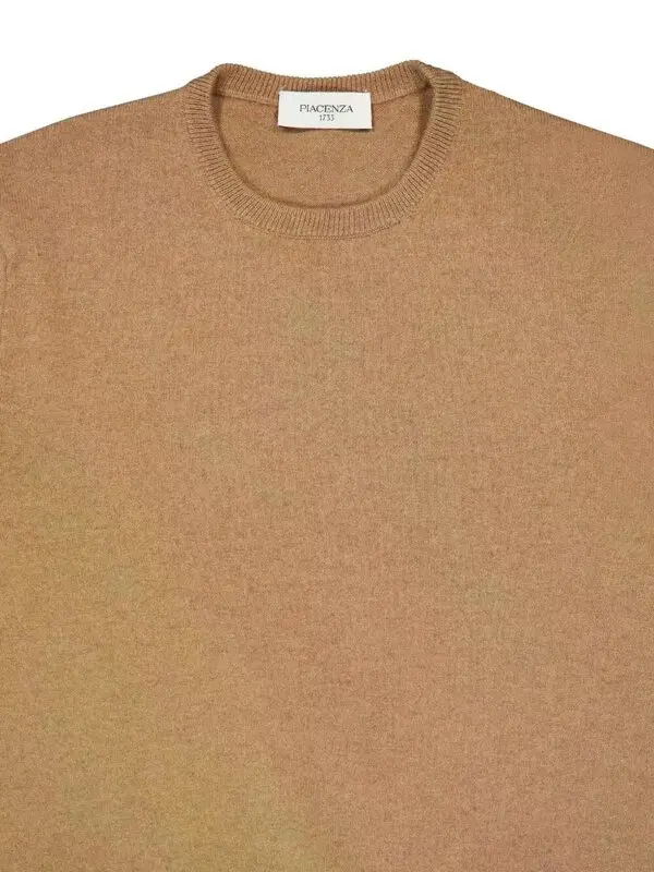 PIACENZA CASHMERE 1733 Crew Neck Cashmere Sweater - Brown