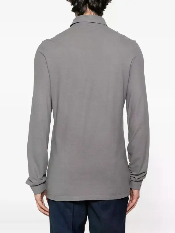 GRAN SASSO Long-sleeves Polo Shirt - Grey