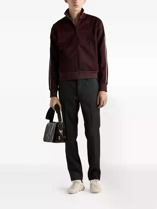 Prada Stripe-detail Zip-fastening Track Jacket - Red