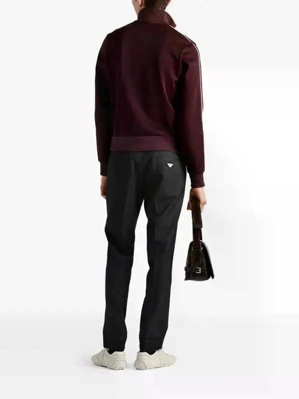 Prada Stripe-detail Zip-fastening Track Jacket - Red