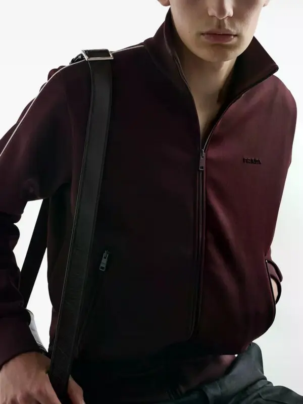 Prada Stripe-detail Zip-fastening Track Jacket - Red