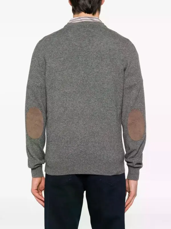 GRAN SASSO V-neck Long Sleeve Sweater - Grey