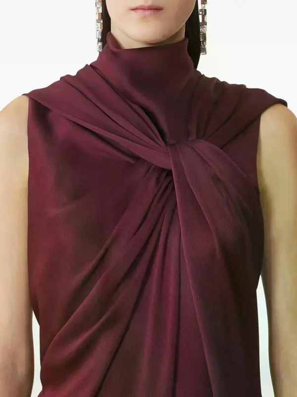 LANVIN High-neck Twisted Jumpsuit - Red