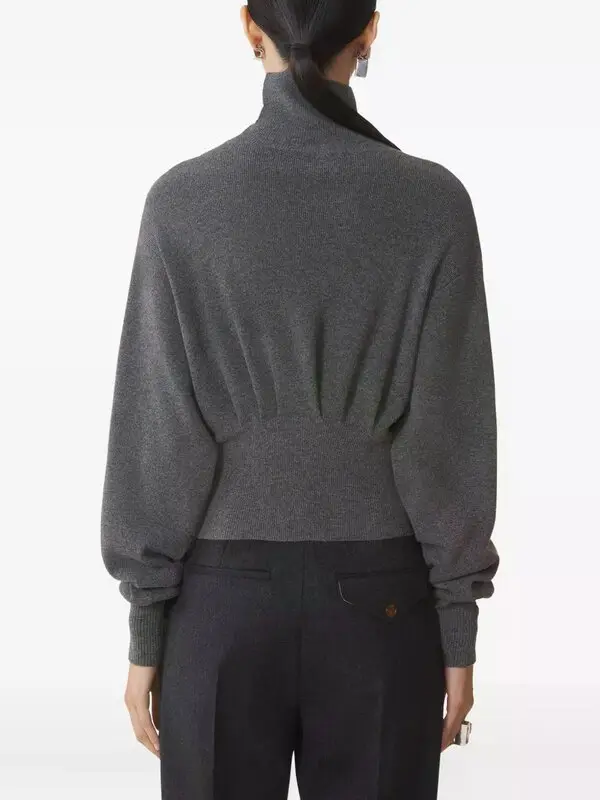 LANVIN Safety-pin-detail Asymmetric Sweater - Grey