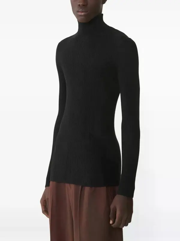 LANVIN Ribbed Turtleneck Sweater - Black
