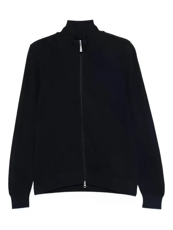 GRAN SASSO Zip-neck Cotton Cardigan