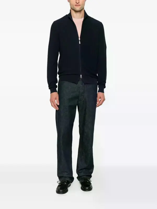 GRAN SASSO Zip-neck Cotton Cardigan