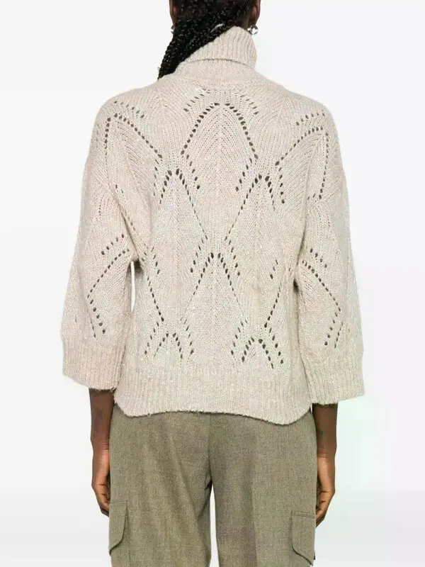 Peserico Diamond-pattern Knit Turtleneck