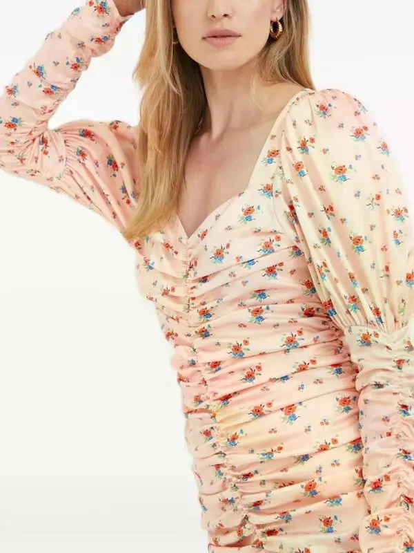 NOTES DU NORD Floral-print Ruched Dress