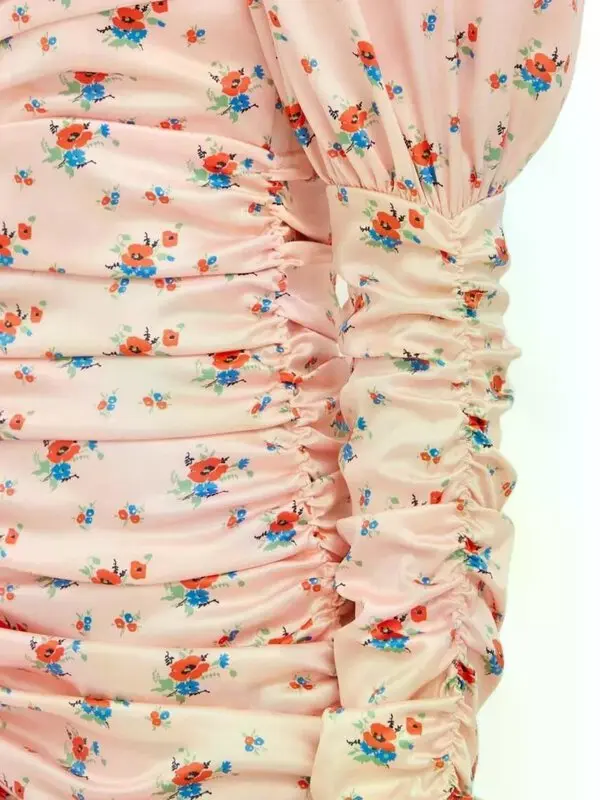 NOTES DU NORD Floral-print Ruched Dress