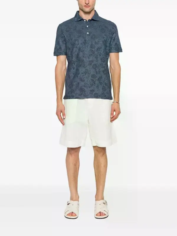 GRAN SASSO Floral-pattern Polo Shirt