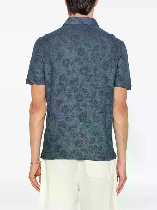 GRAN SASSO Floral-pattern Polo Shirt