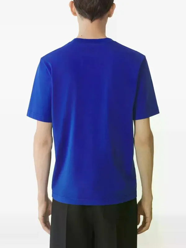 LANVIN Logo-embroidered Cotton T-shirt - Blue