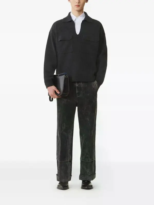 LANVIN Patch-pocket V-neck Sweater