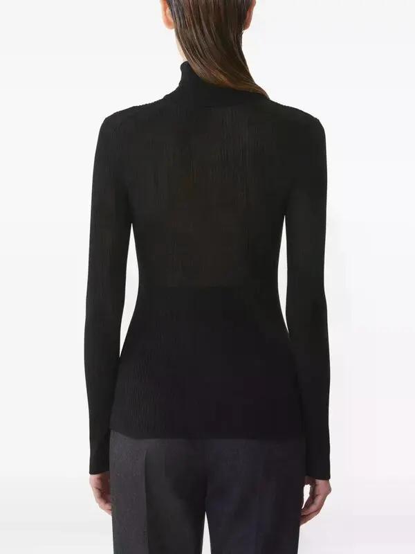 LANVIN Ribbed Turtleneck Sweater - Black