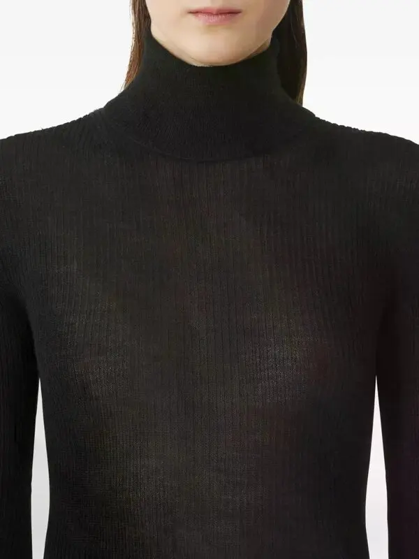 LANVIN Ribbed Turtleneck Sweater - Black