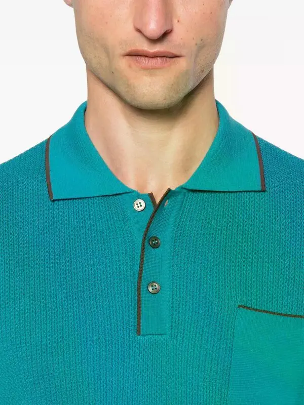 GRAN SASSO Ribbed Pocketed Polo Shirt