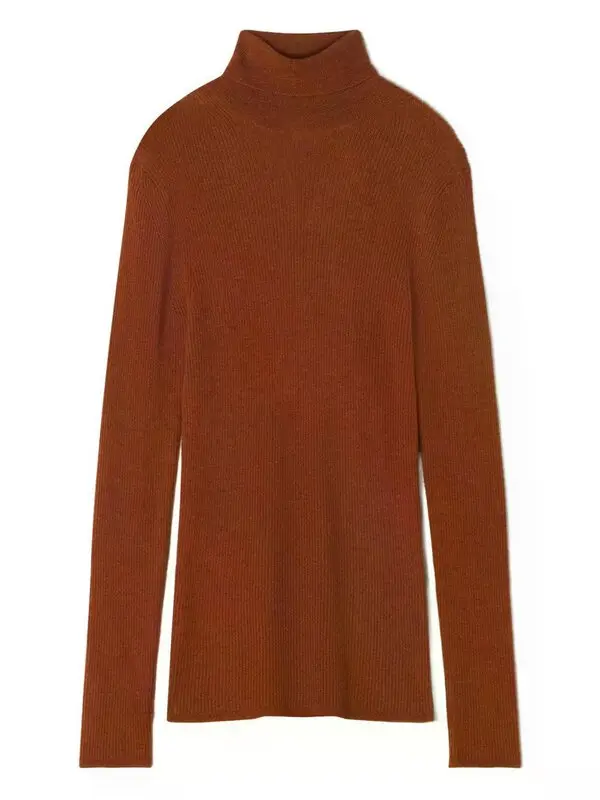 LANVIN Ribbed Turtleneck Sweater - Brown