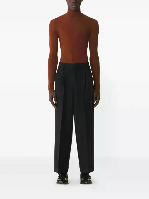 LANVIN Ribbed Turtleneck Sweater - Brown
