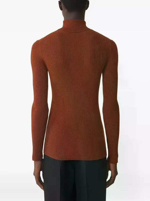 LANVIN Ribbed Turtleneck Sweater - Brown