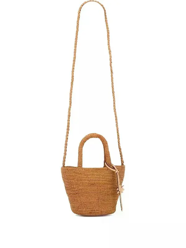 Manebí Raffia Tote Bag With Leather Details - Neutrals