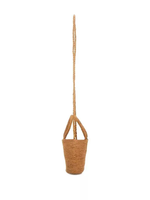 Manebí Raffia Tote Bag With Leather Details - Neutrals