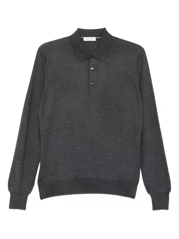 GRAN SASSO Long-sleeve Polo Shirt - Grey