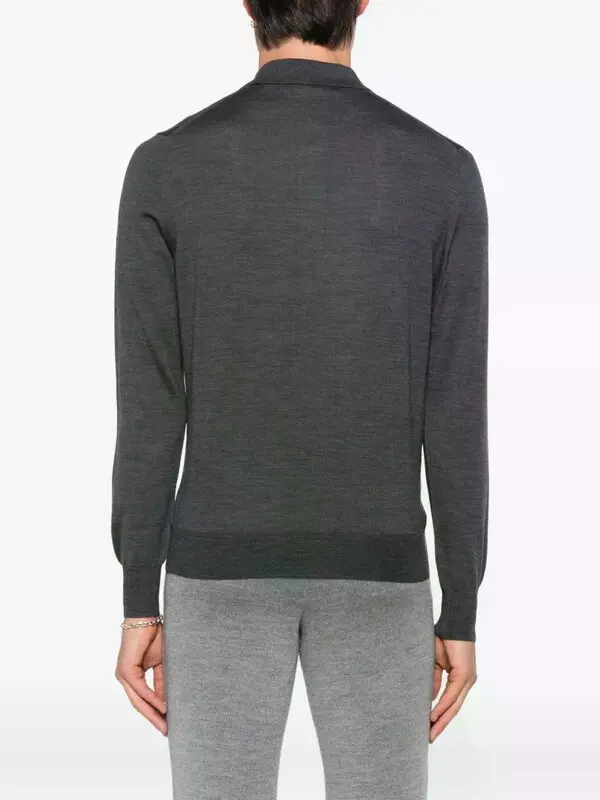 GRAN SASSO Long-sleeve Polo Shirt - Grey